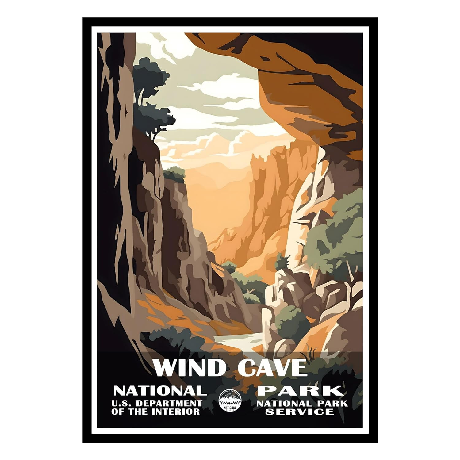 Eastern Print Wind Cave National Park Poster, Wind Cave National Park ...