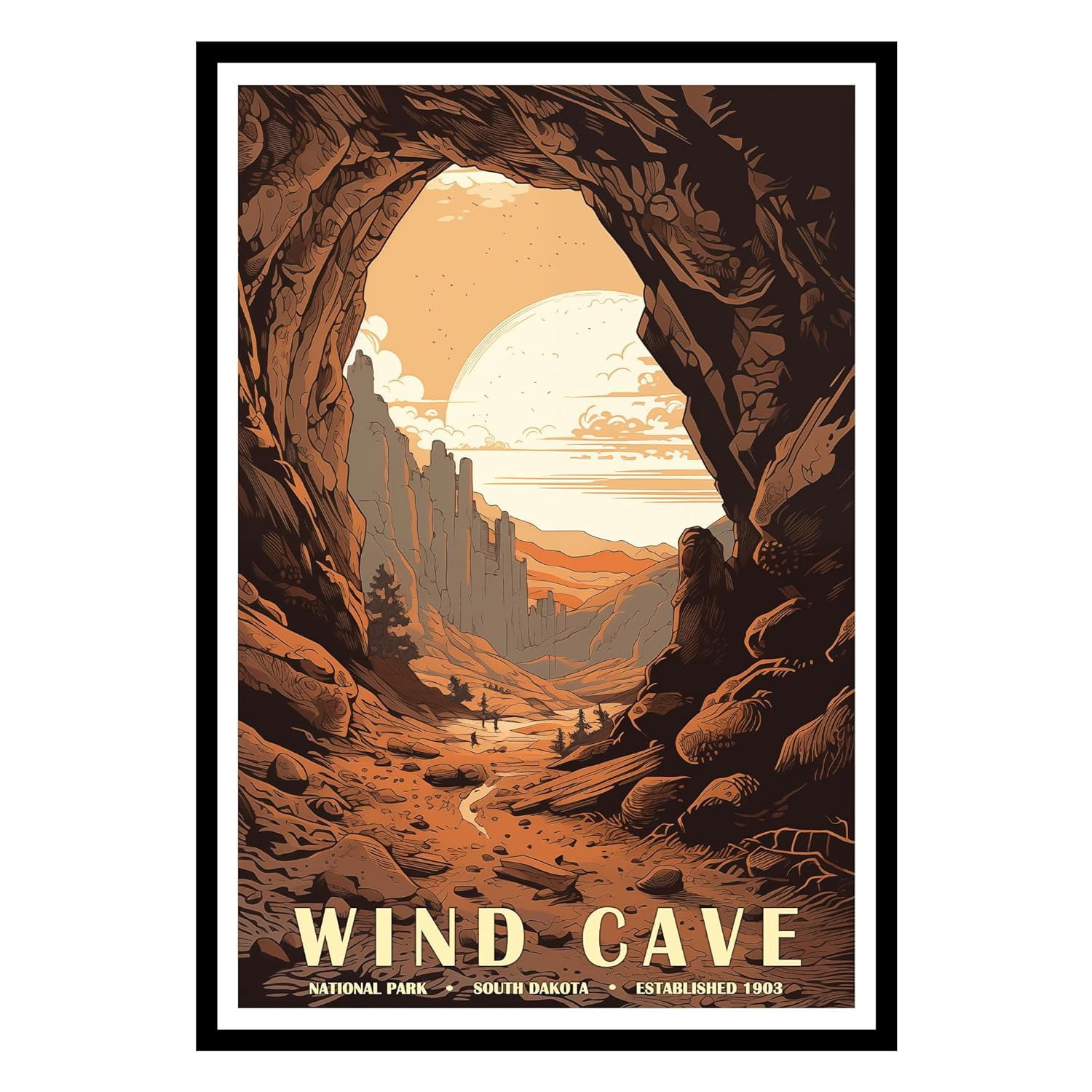 Eastern Print Wind Cave National Park Poster, Wind Cave National Park ...