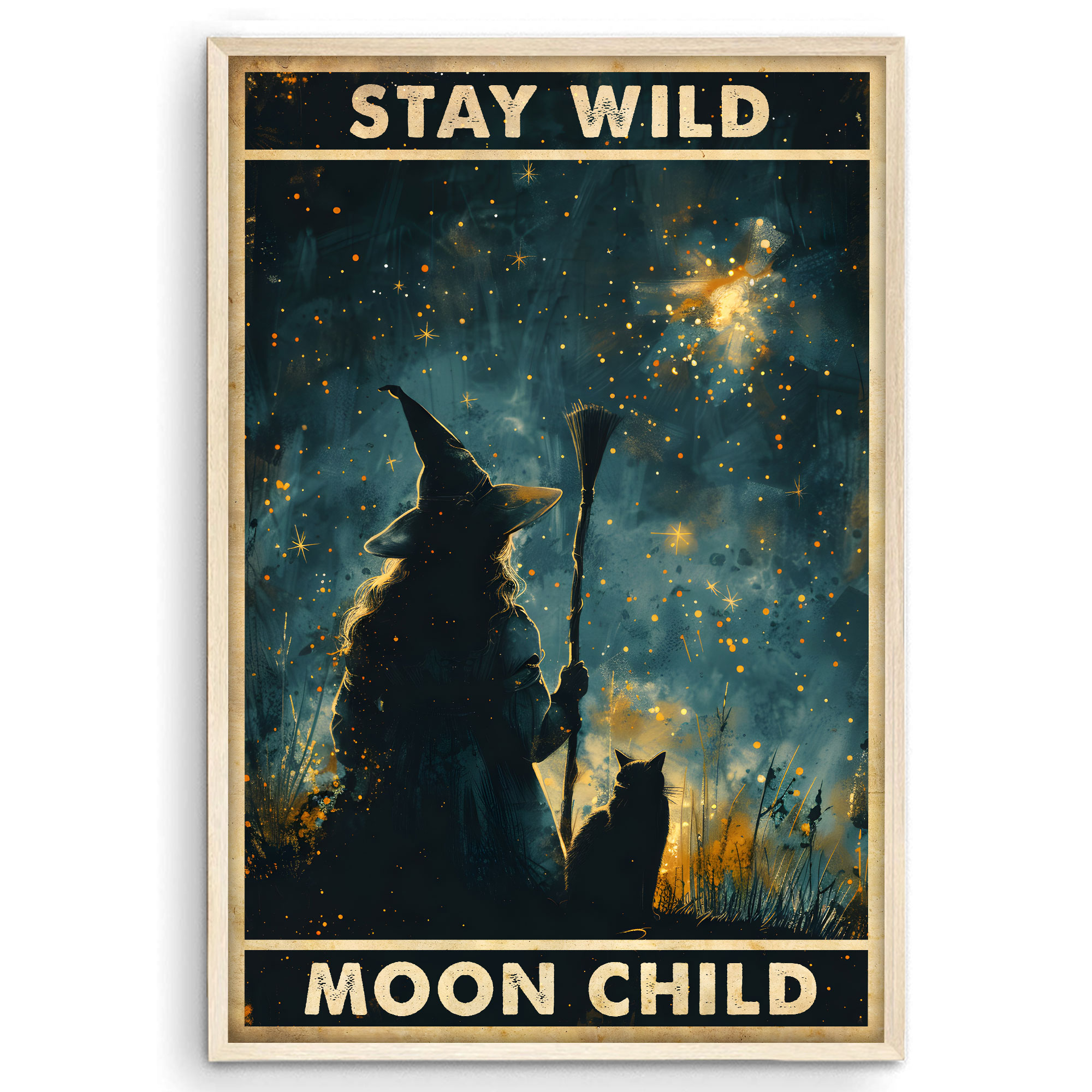 Eastern Print Witchy Witch Wall Art Posters, Retro Vintage Gothic Bar Pub Diner Cafe Wall Art ...