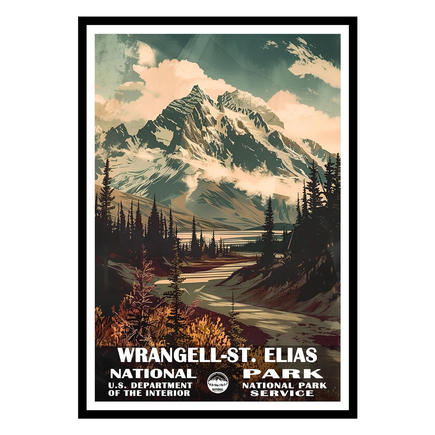 Eastern Print Wrangell-ST. Elias National Park Painting, National Park ...