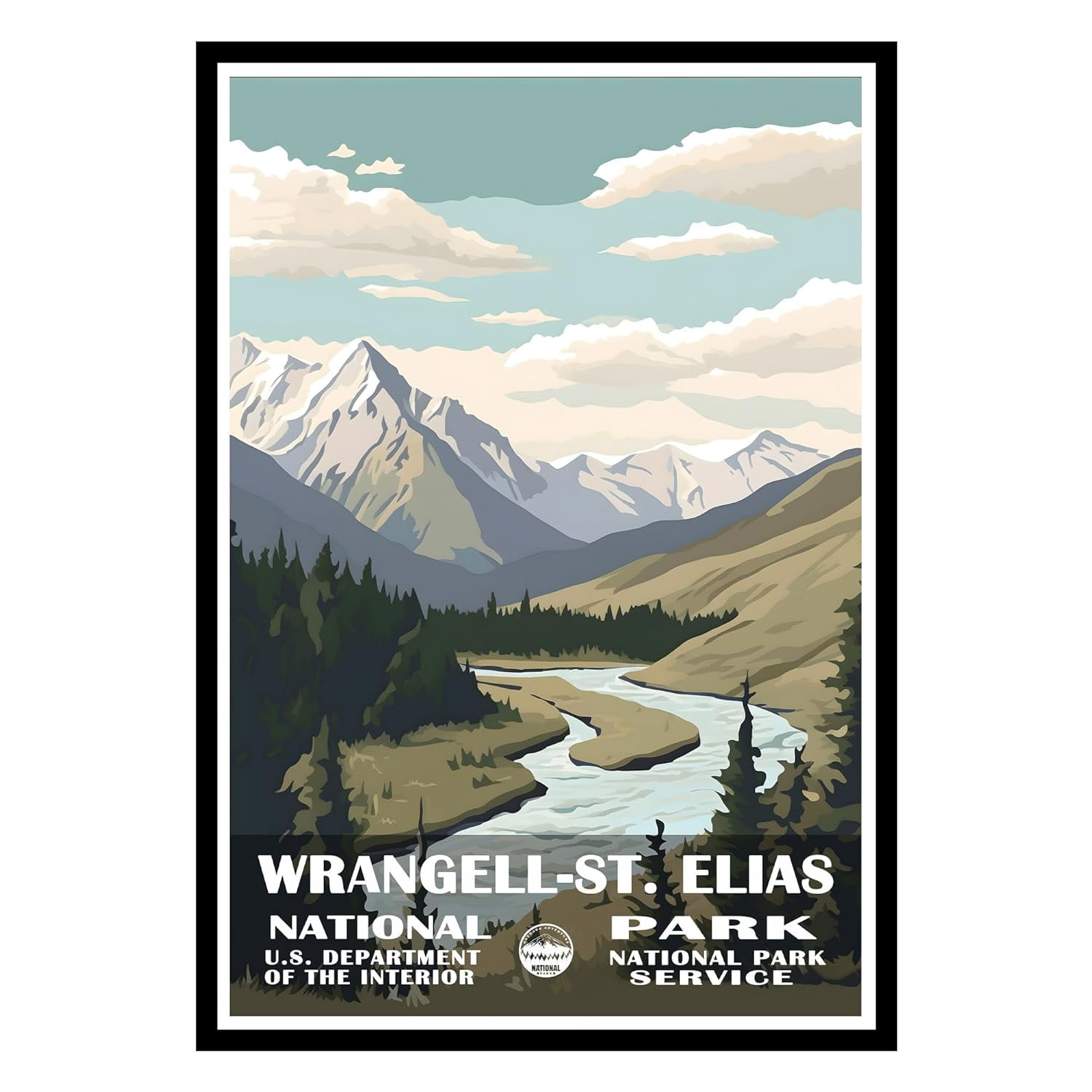 Eastern Print Wrangell-St. Elias National Park Poster, Wrangell-St ...