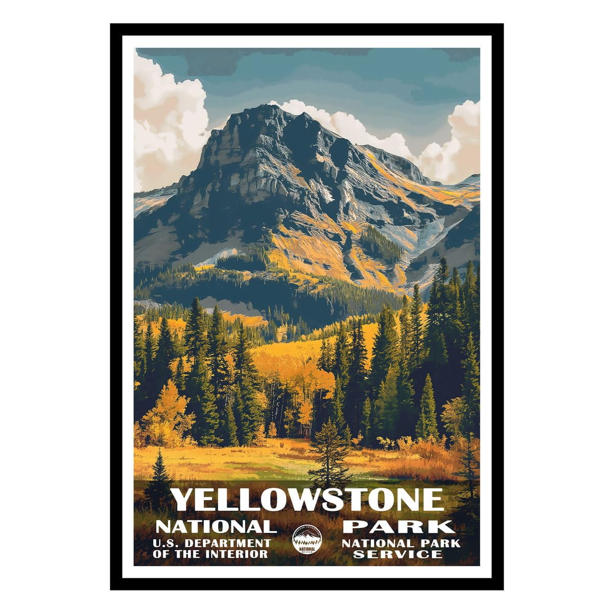 Eastern Print Yellowstone Poster, Yellowstone National Park Poster ...