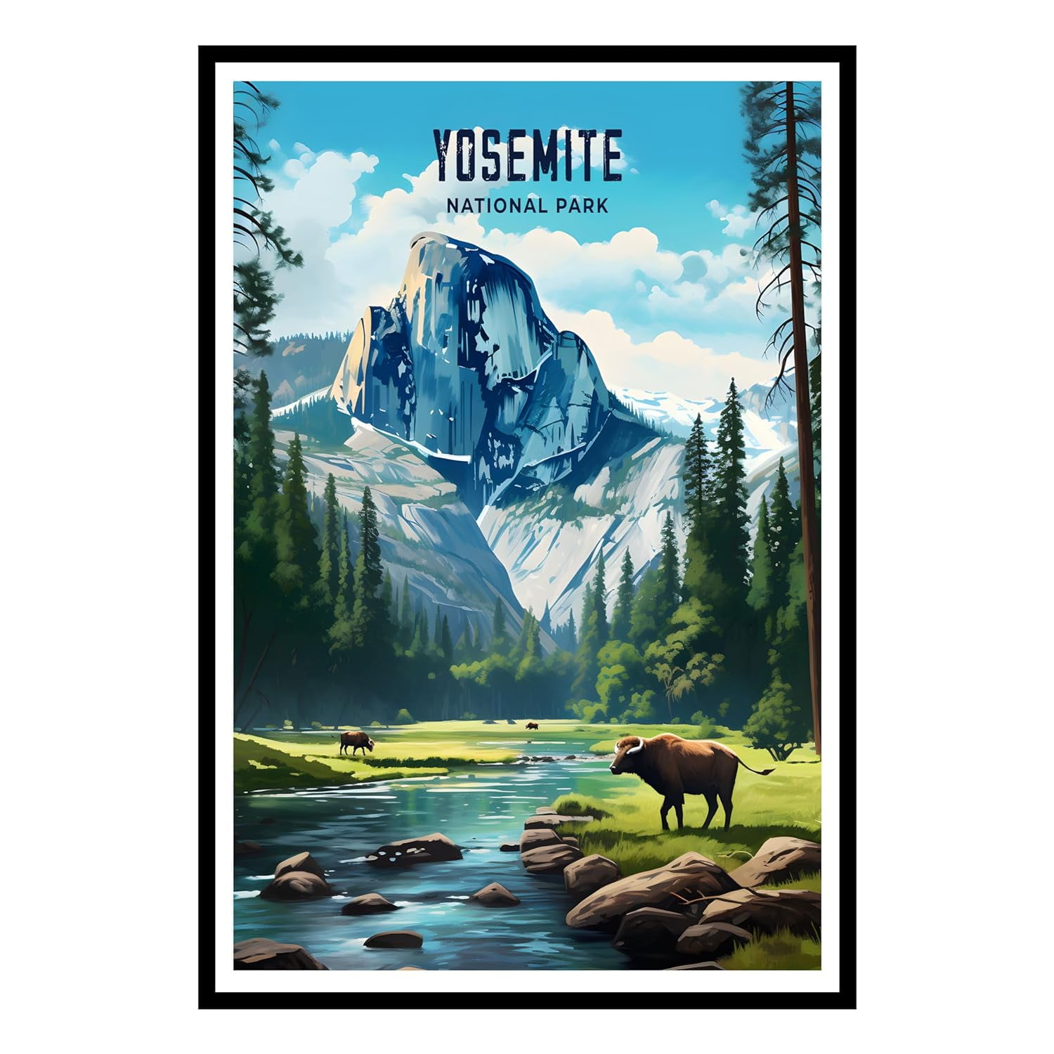 Eastern Print Yosemite National Park Poster, Vintage Travel Poster ...