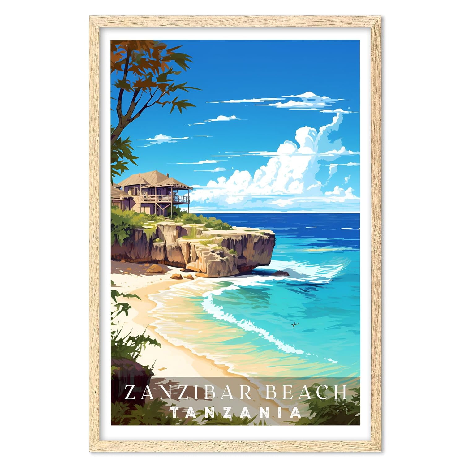Eastern Print Zanzibar Beach Poster, Beautiful Beach Prints, Vintage ...