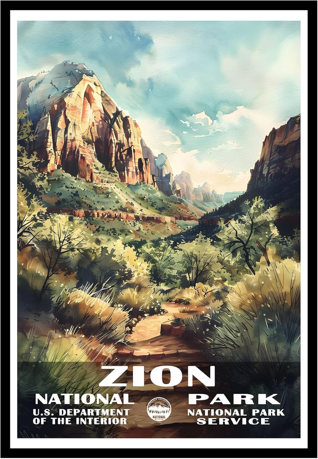 Eastern Print Zion National Park Wall Art, National Parks Abstract ...