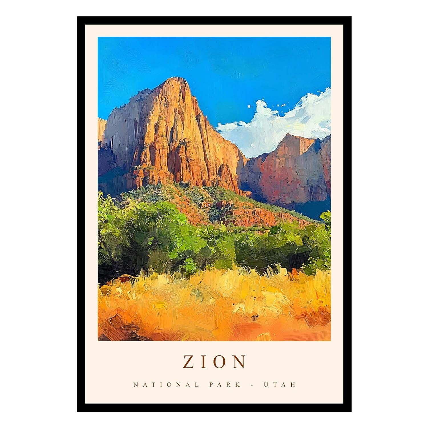 Eastern Print Zion Poster, Zion National Parks Poster, Zion Wall Art ...