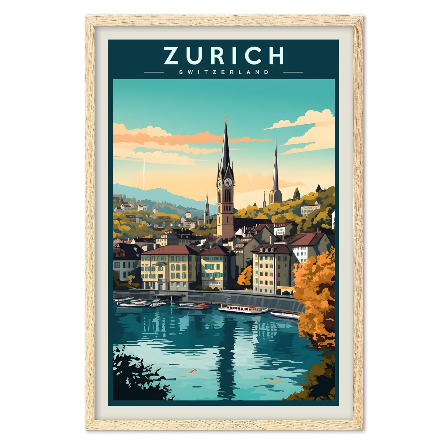 Eastern Print Zurich Poster, Zurich Print, Switzerland Poster ...