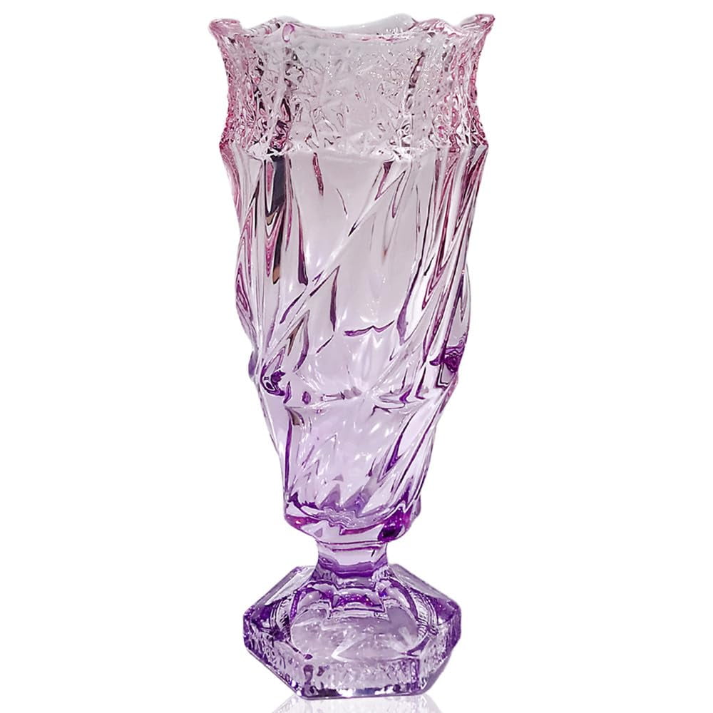 Eastern Rock Glass Flower vase 2.4lb 9.5inch,Bohemian Style, for Centerpieces,Wedding,Perfect ...