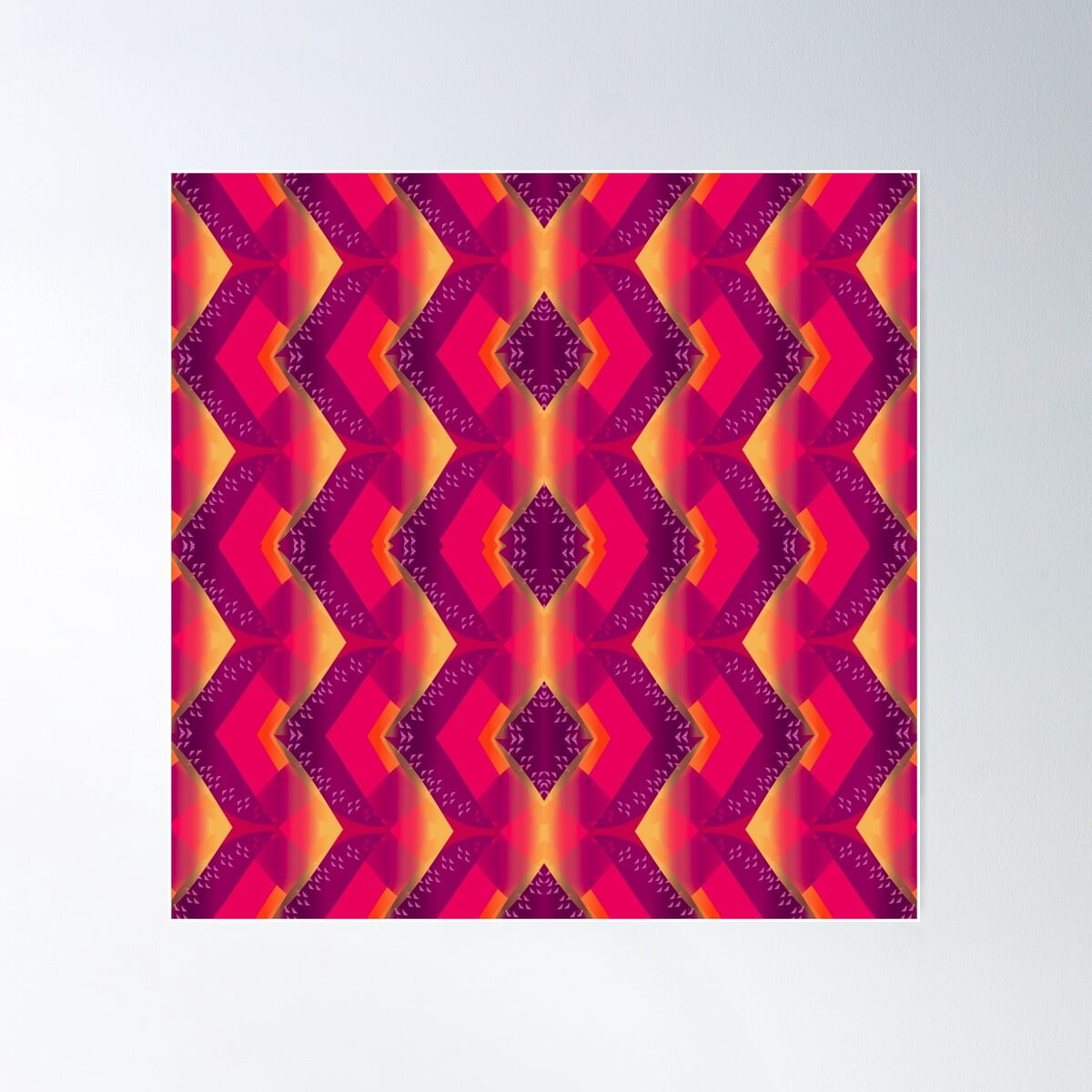 Eastern Rose Pattern Poster Wall Art, Modern Wall Decor For Living Room ...