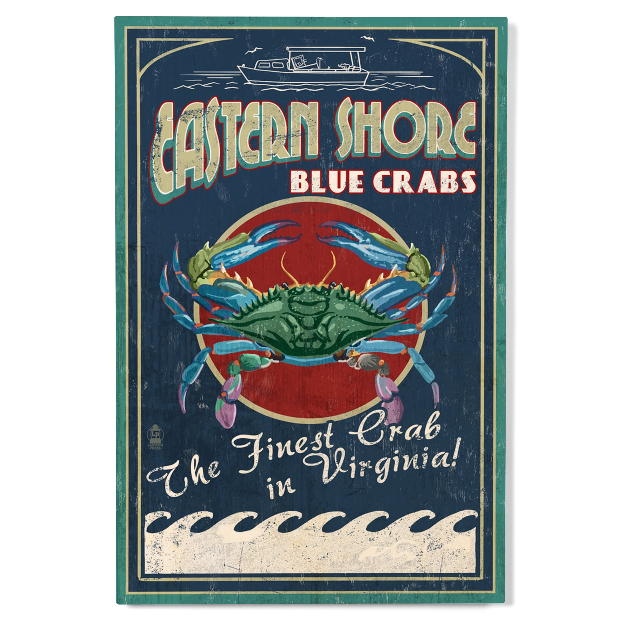 Eastern Shore, Virginia, Blue Crabs Vintage Sign Birch Wood Wall Sign ...