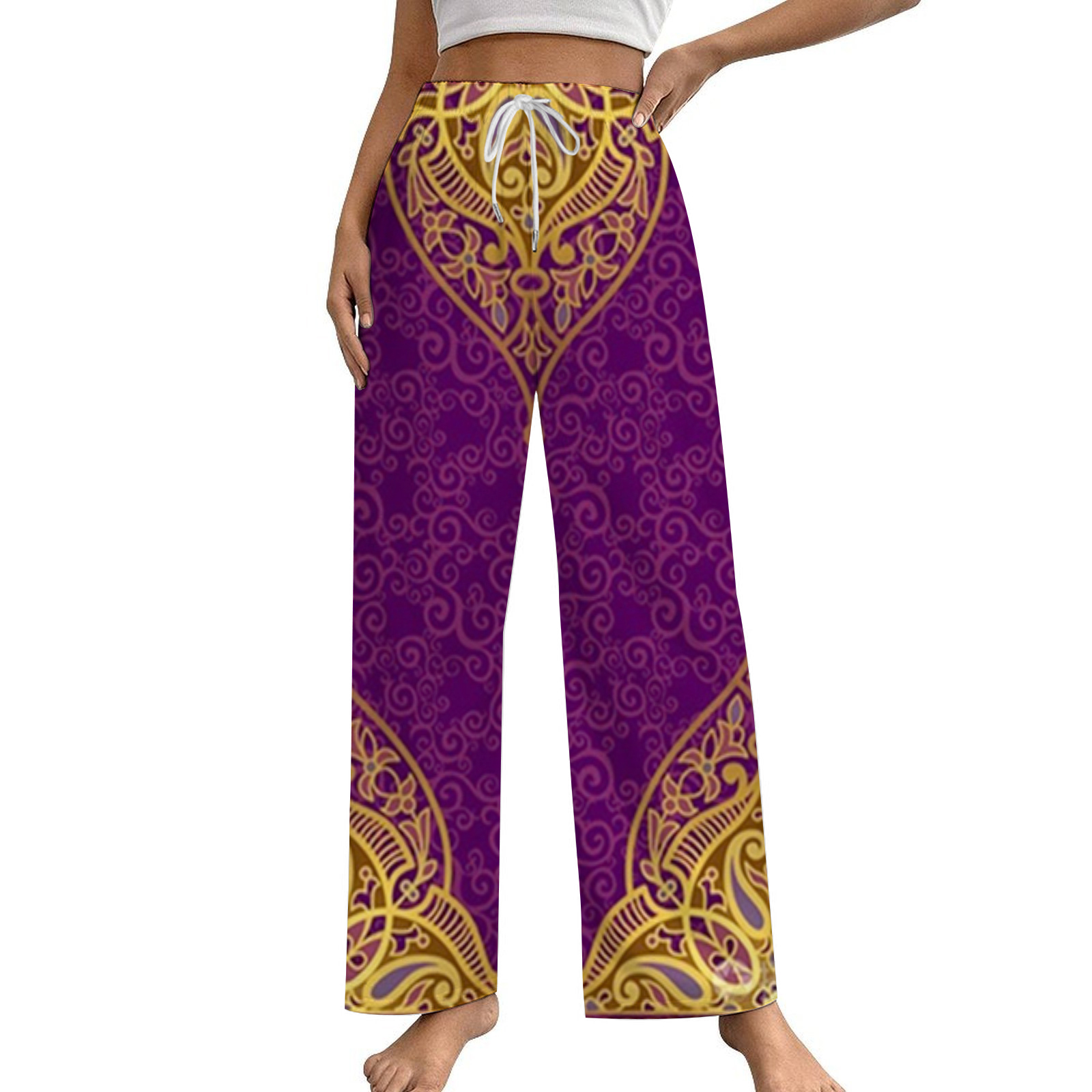 Eastern Style,Women Comfy Casual Pajama Pants Drawstring,Seamless ...