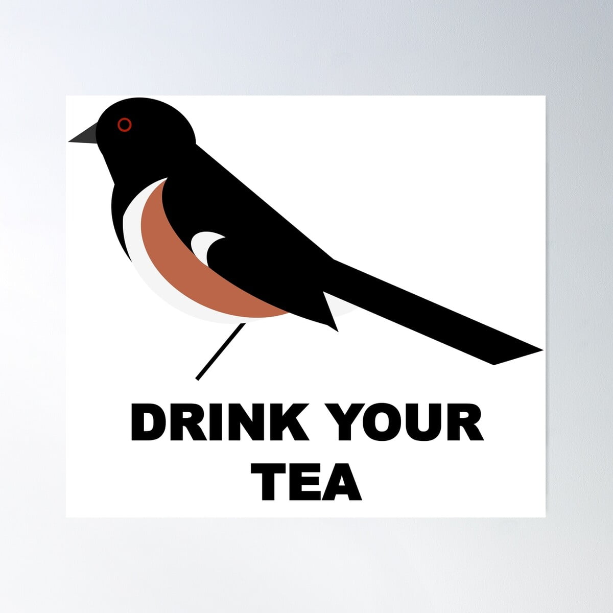 Eastern Towhee Call Poster Wall Art, Modern Wall Decor For Living Room ...