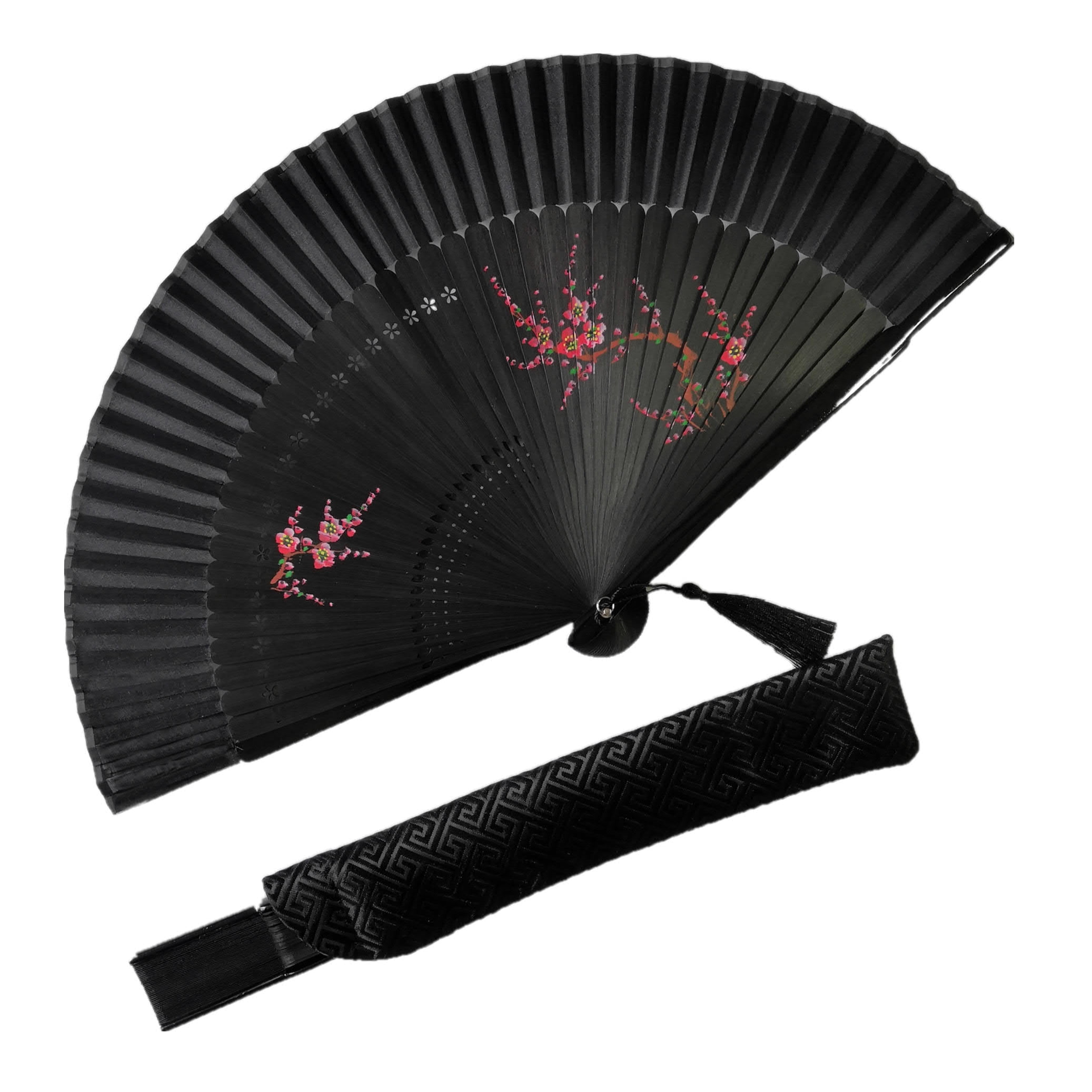 Eastern Wind black hand fan for women, hand painted handheld folding ...
