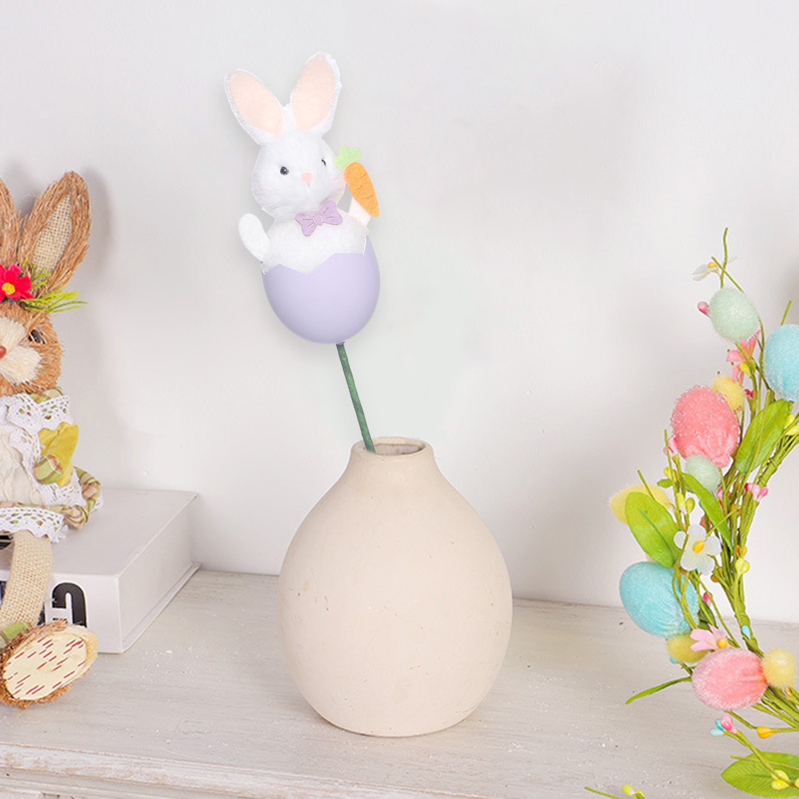 Easters Rabbits Eggs Stem Accessory Colorful Easters Bunny Decorations ...