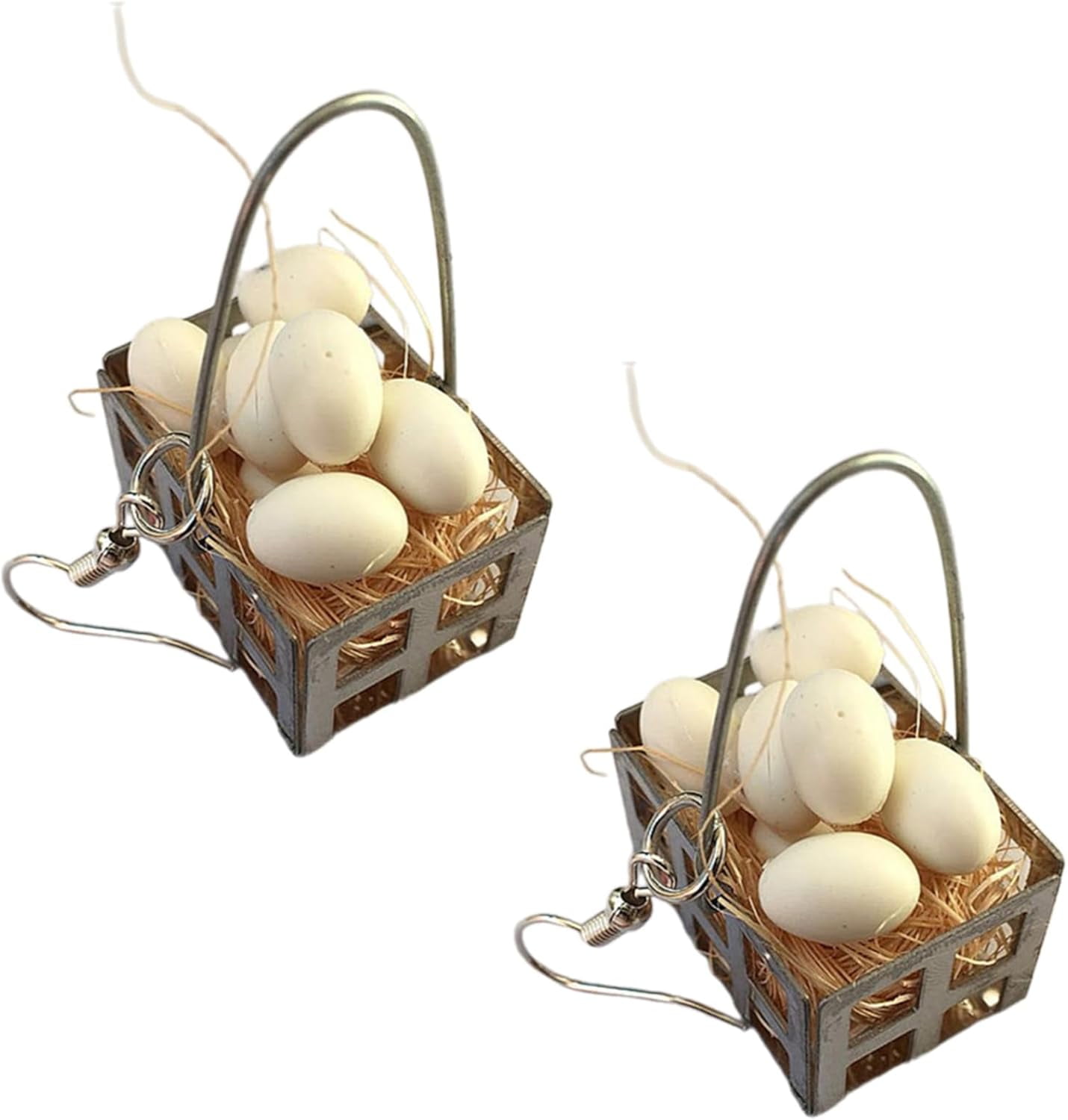 Easters Small Eggs Blue Dangle Earrings Portable Accessory for Festive ...