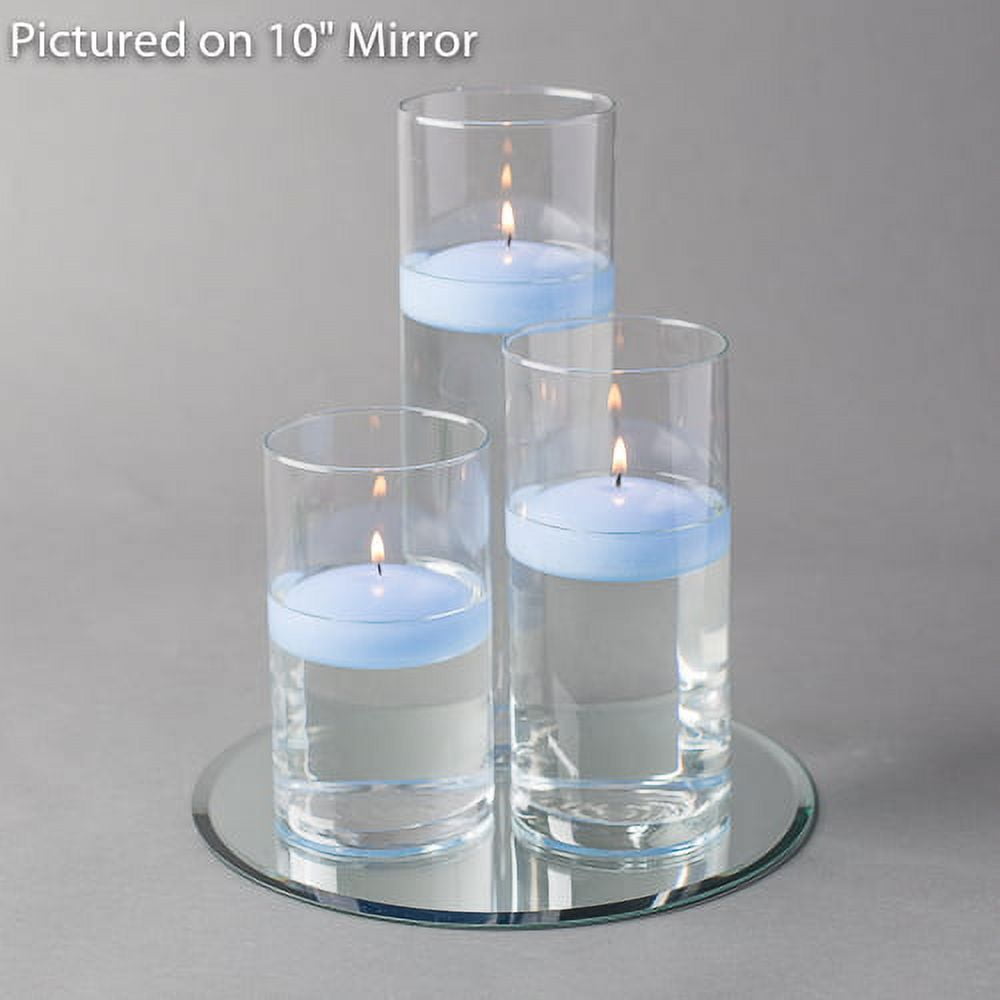 Eastland Round Mirror 10" and Cylinder Vase with 3" Light Blue Floating ...