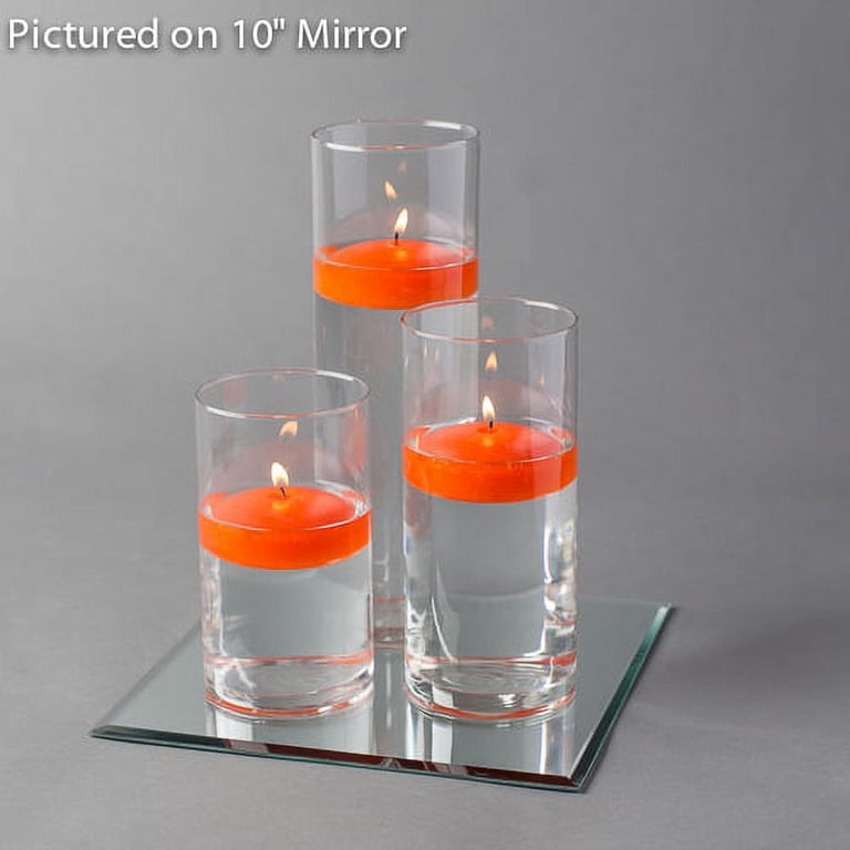 Orange Vase With Floating Candle Eastland Square Mirror And Cylinder