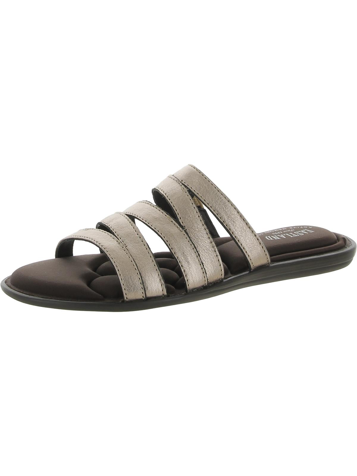 Eastland Womens Phoebe Leather Open Toe Slide Sandals - Walmart.com