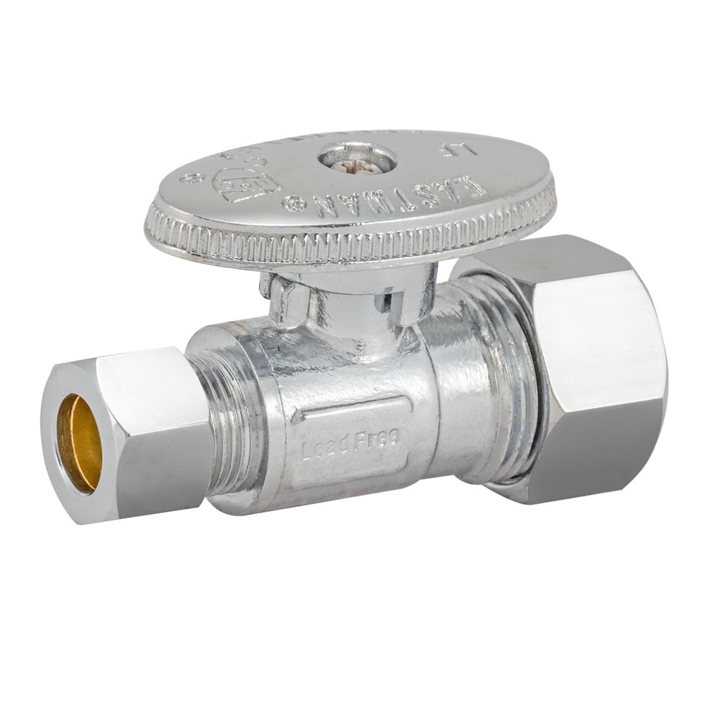 Eastman 10756LF Quarter-Turn Straight Stop Valve, 5/8 inch OD Comp x 3/ ...