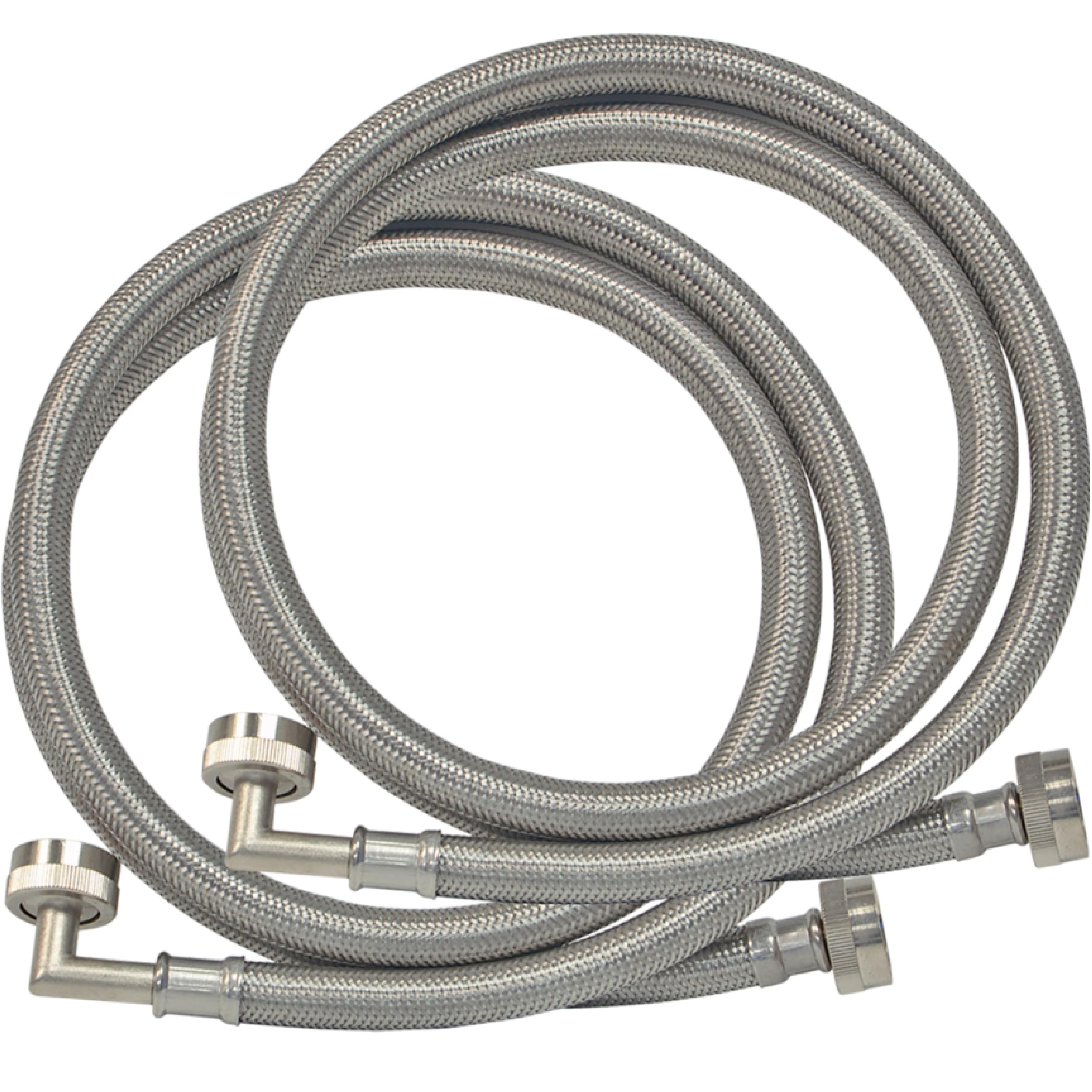 Eastman 6 Feet Washing Machine Hose with 90-Degree Elbow, Pack of 2, 3/ ...