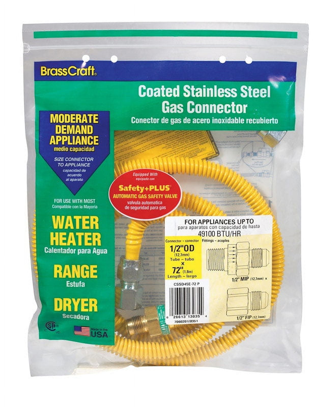 Eastman ProCoat 72 in. Stainless Steel Gas Connector - Walmart.com
