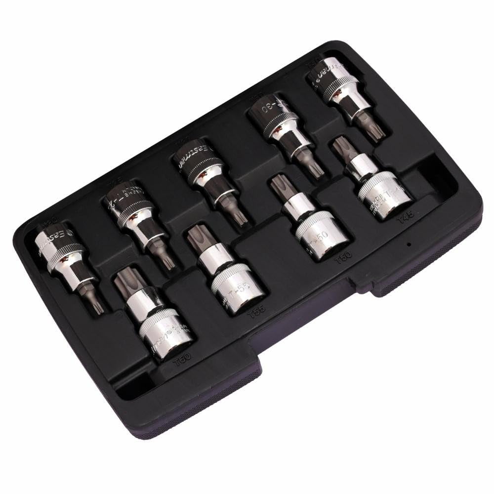 Eastman Tool Kit 9 Pcs Torx Bit Socket Set With Case Blow Case Knurled ...