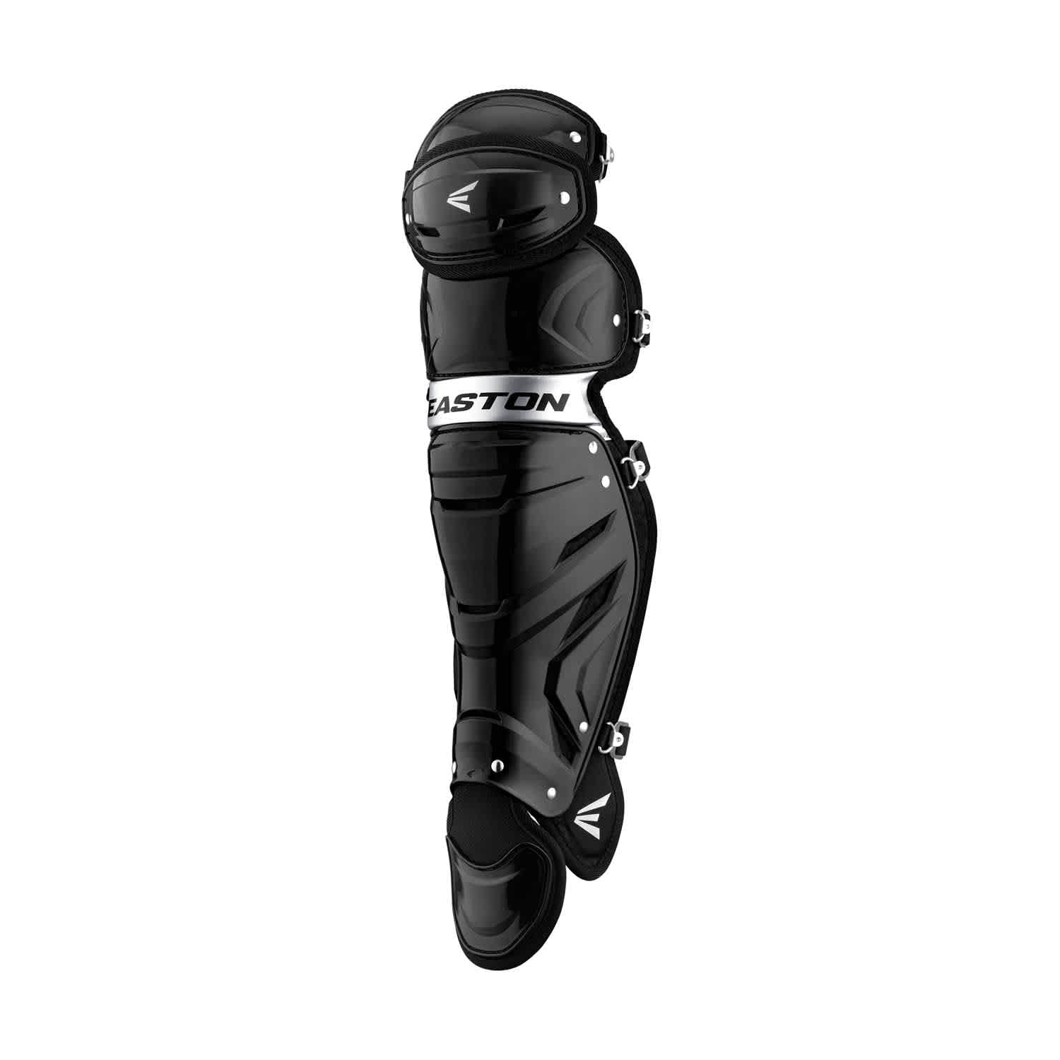 Free Shipping! Easton Gametime Baseball Youth Leg Guards | Black/Silver ...