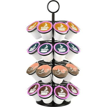 Keurig K-Cup Holder Stand, Wood & Wire Storage Carousel, Space Saver ...