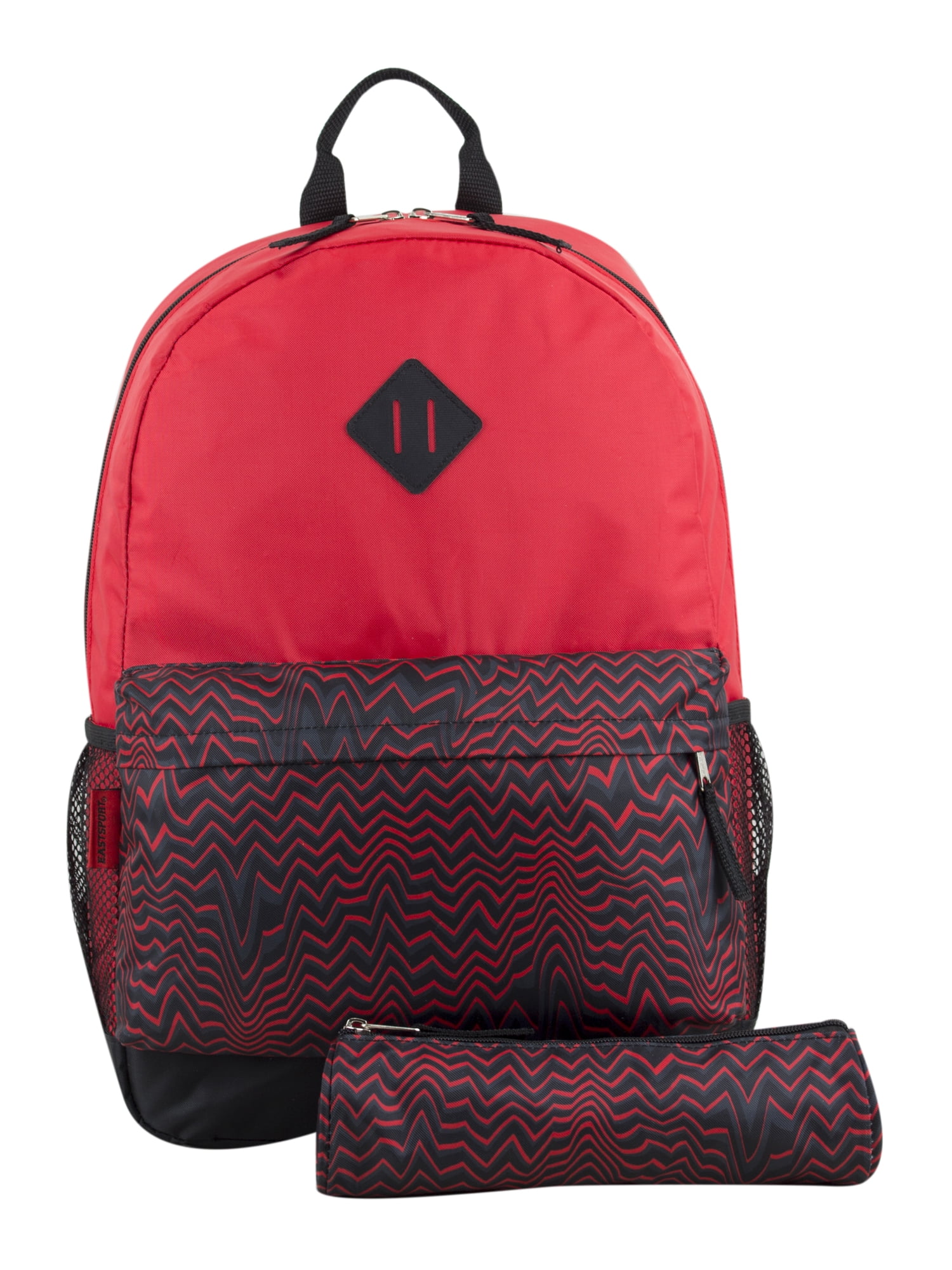 Fuel Eastsport Classic Dome Backpack with Pencil Case, Red Waves, Large ...