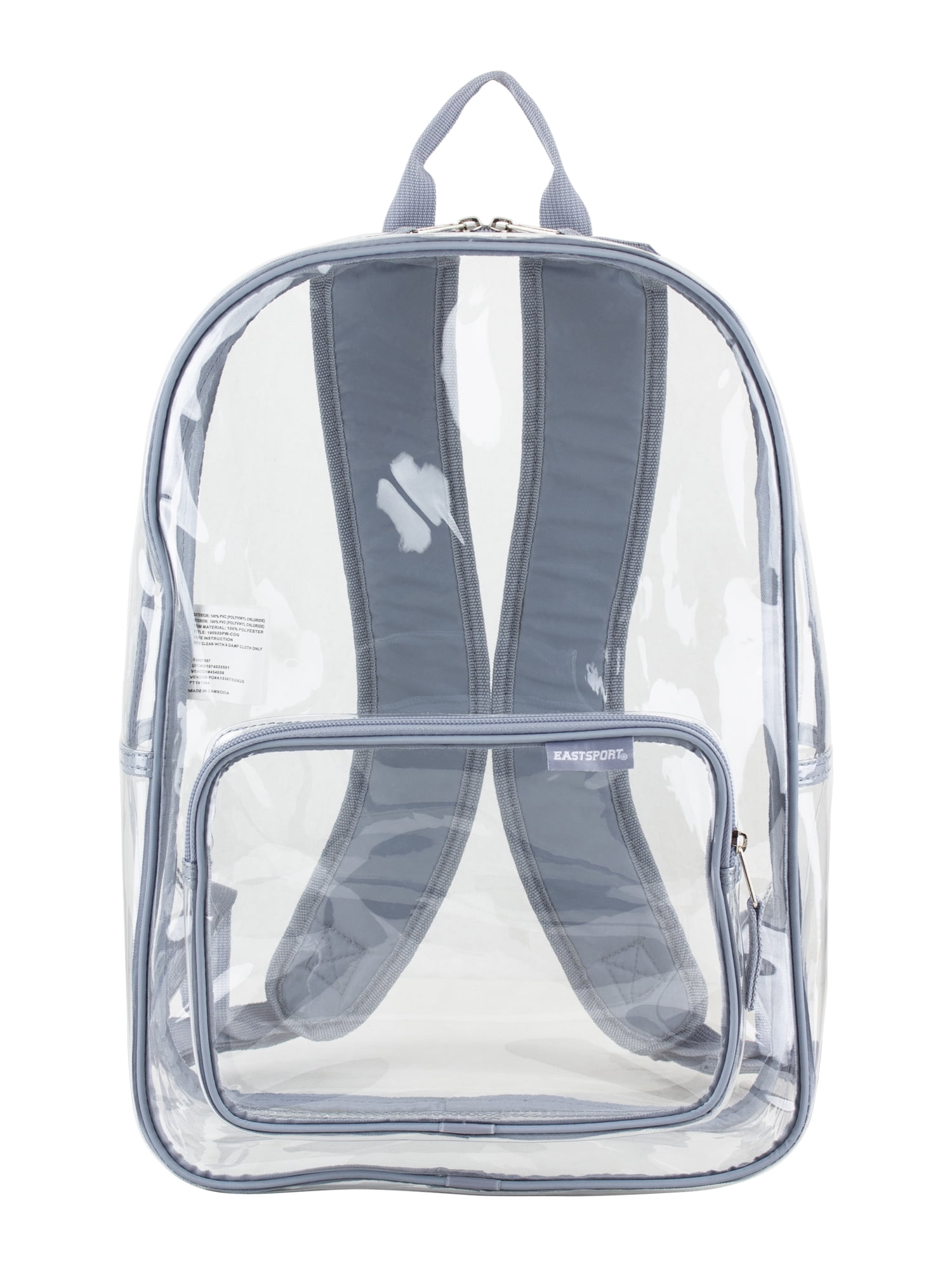 Eastsport Unisex Spark Clear Backpack, Cool Grey - Walmart.com