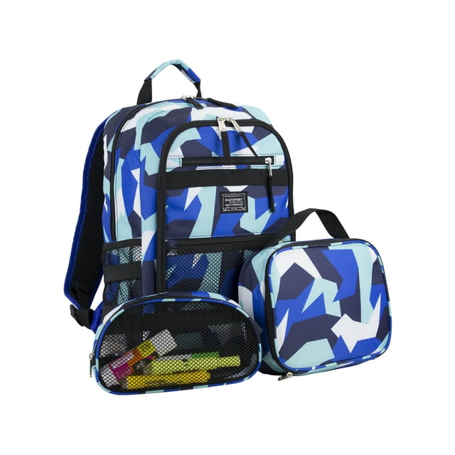 Eastsport Unisex 3-Piece Combo Backpack with Lunch Box and Pouch, Blue ...