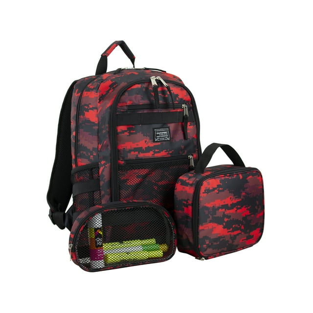 Eastsport Unisex 3-Piece Combo Backpack with Lunch Box and Pouch, Red Camoflauge - Walmart.com