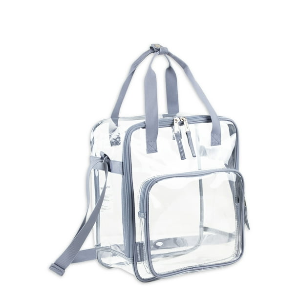 Eastsport Unisex Clear Double Handle Stadium Approved Tote, Grey Trim - Walmart Business Supplies