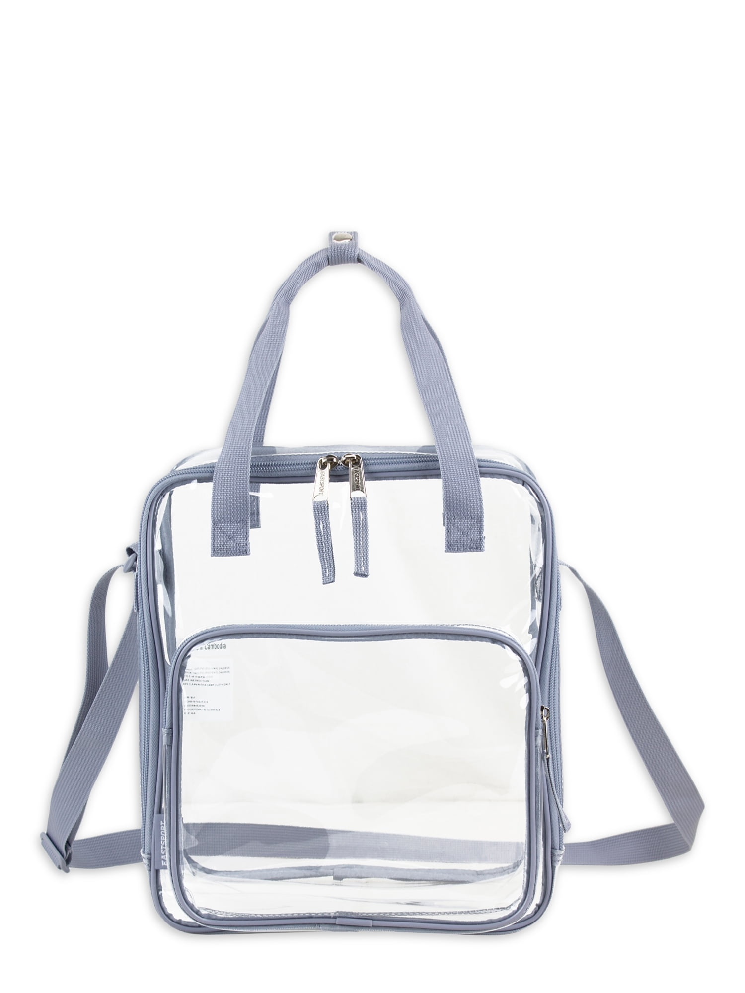Eastsport Unisex Clear Double Handle Stadium Approved Tote, Grey Trim ...