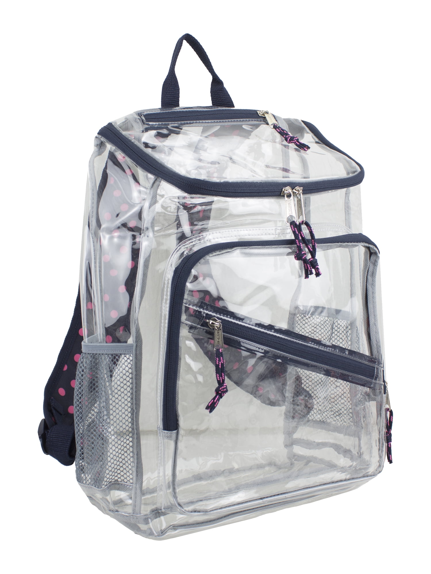 Eastsport Unisex Clear Top Loading Backpack, Pink Polka Dots - Walmart.com