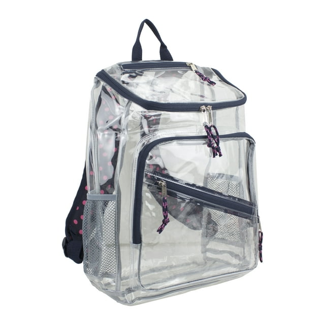 Eastsport Unisex Clear Top Loading Backpack, Pink Polka Dots - Walmart.com