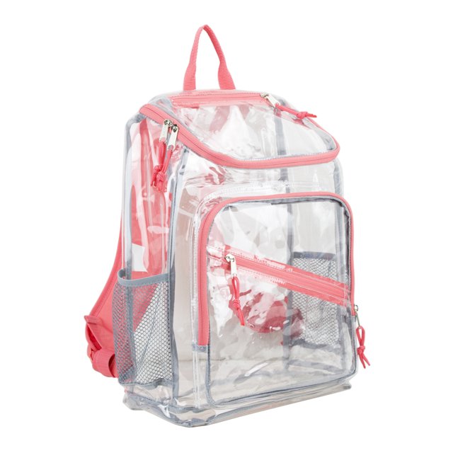 Eastsport Unisex Clear Top Loading Backpack, Sweet Coral - Walmart.com