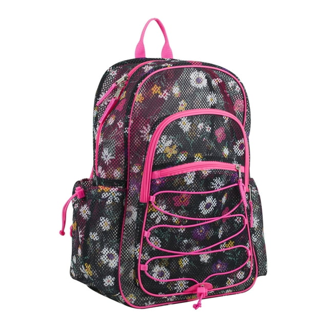 Eastsport Unisex Large Mesh Backpack with Bungee, Ditsy Floral Bird ...