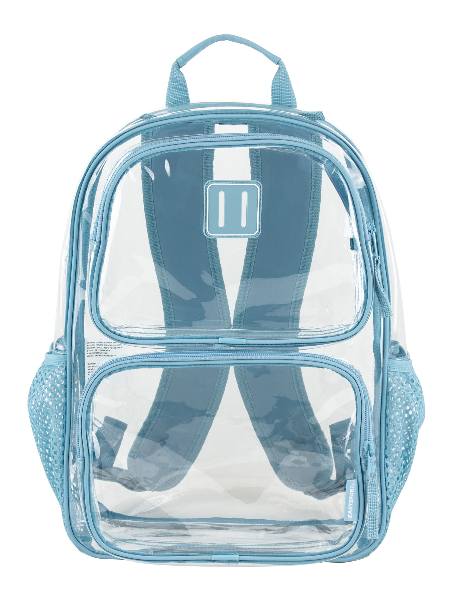 Eastsport Unisex Primo Clear Backpack Milky Blue Stadium Utility ...