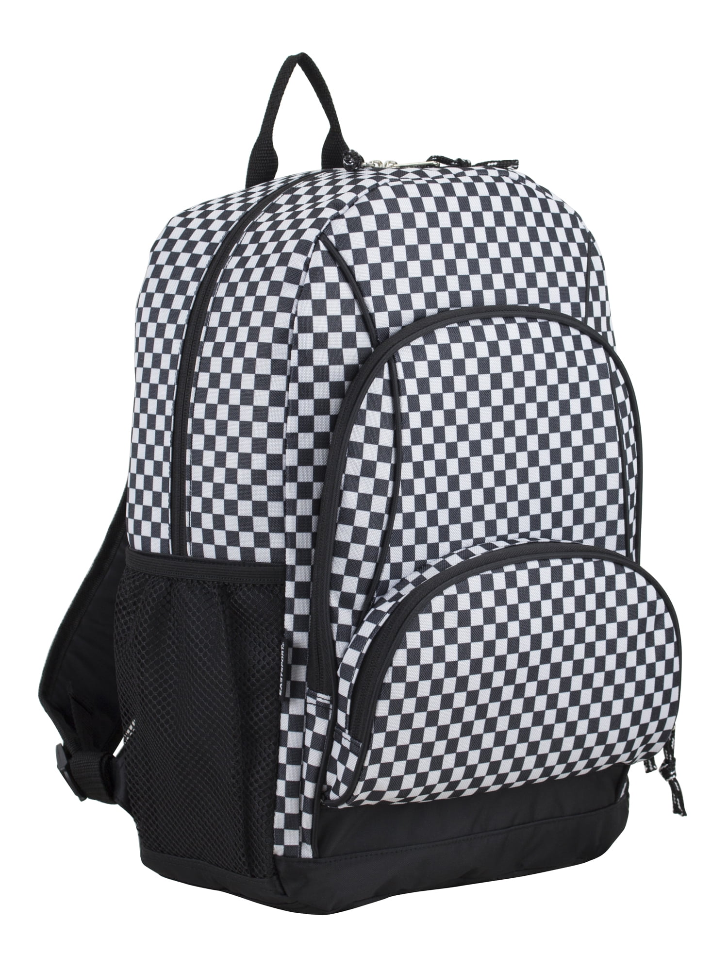 Eastsport Unisex Triple Pocket Backpack, Black White Checkered ...