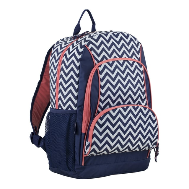 Eastsport Unisex Triple Pocket Backpack, Blue White Zig Zag - Walmart.com