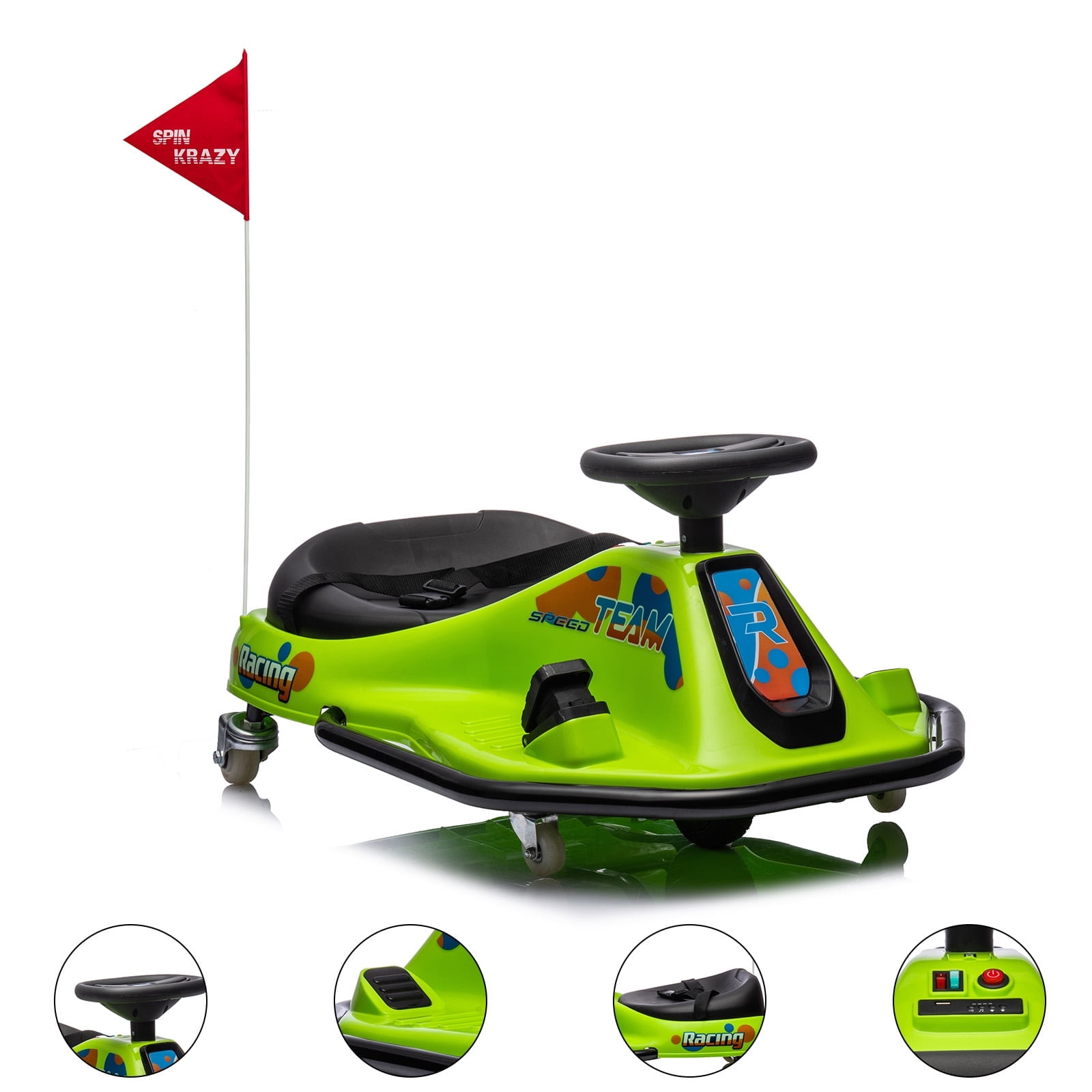 Eastvita 24V Kids Drifting Go Kart Ride-On, High/Low Speed, Easy Drift ...