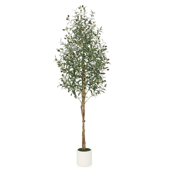 Eastvita 5FT/6FT/7FT Fake Olive Tree w/ Realistic Faux Silk Leaves ...
