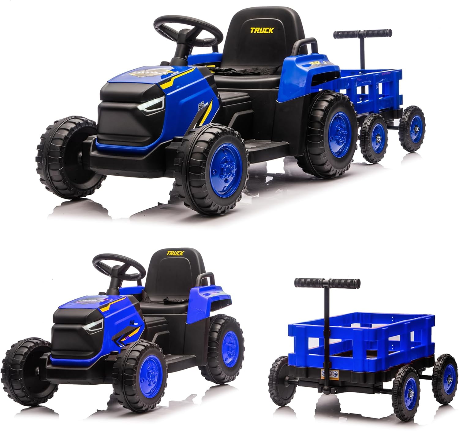 Eastvita Toddlers Ride on Tractor with Detachable Garden Cart, 12V ...