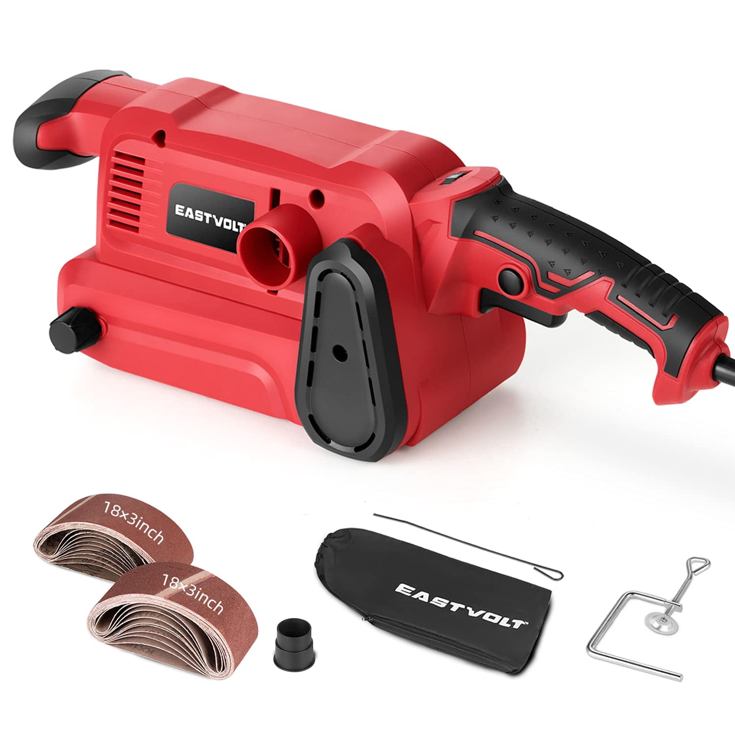 Eastvolt 7 Amp Belt Sander 200-360RPM with 6 Variable Speed, 3 x 18 ...