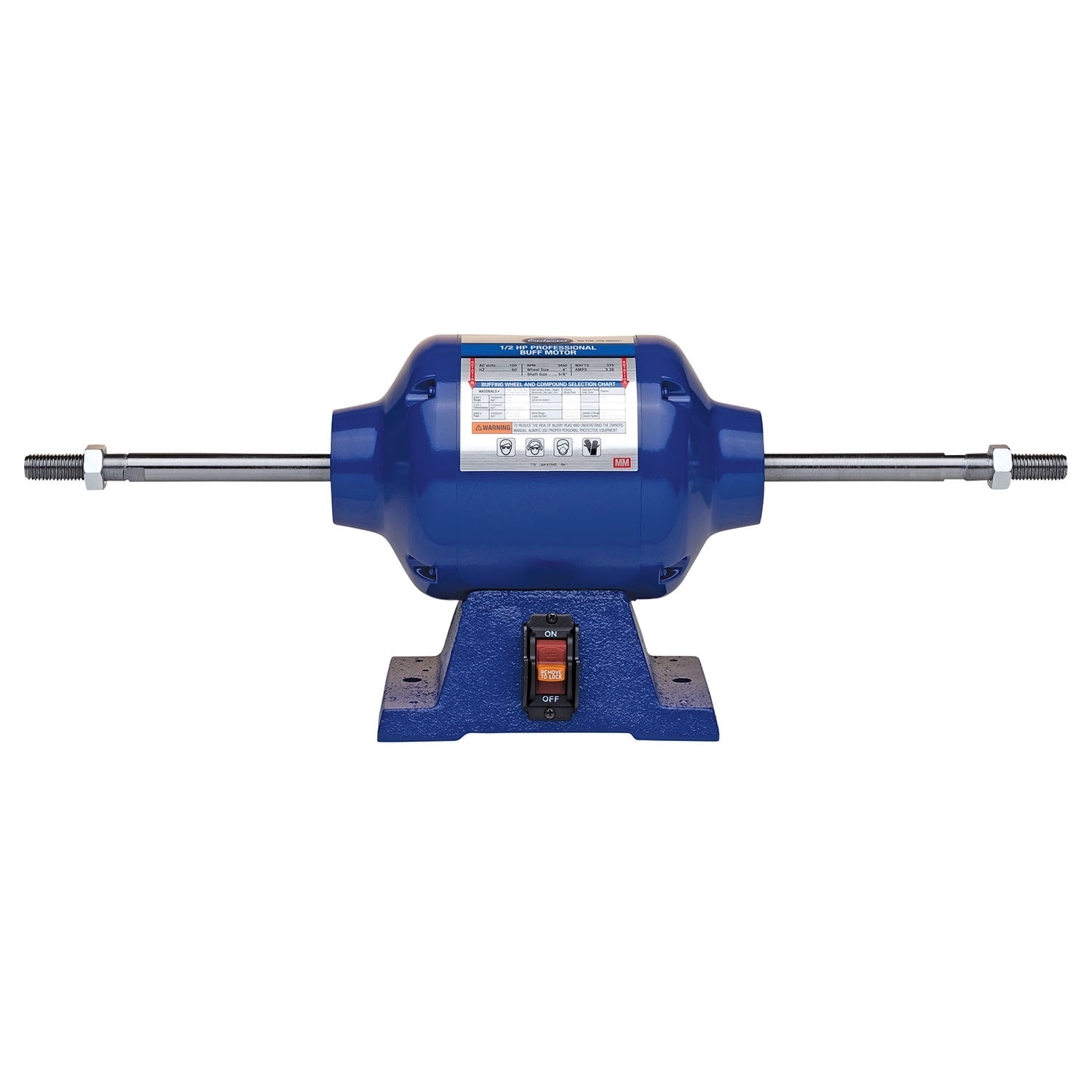 Eastwood 1/2 HP 3450 RPM Professional Metal Buffing and Polishing Buff ...