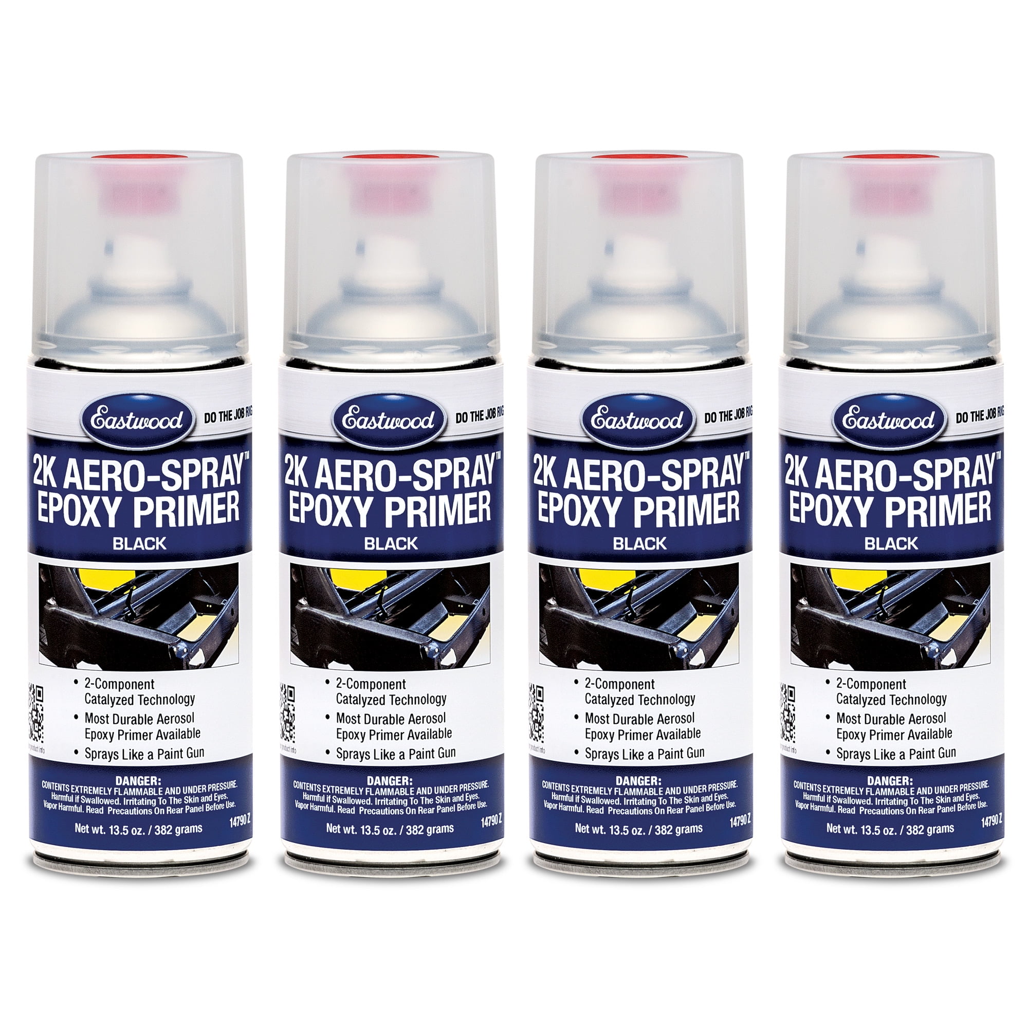 Eastwood 2K Epoxy Black Primer AeroSpray Catalyzed Technology 4 Pack ...