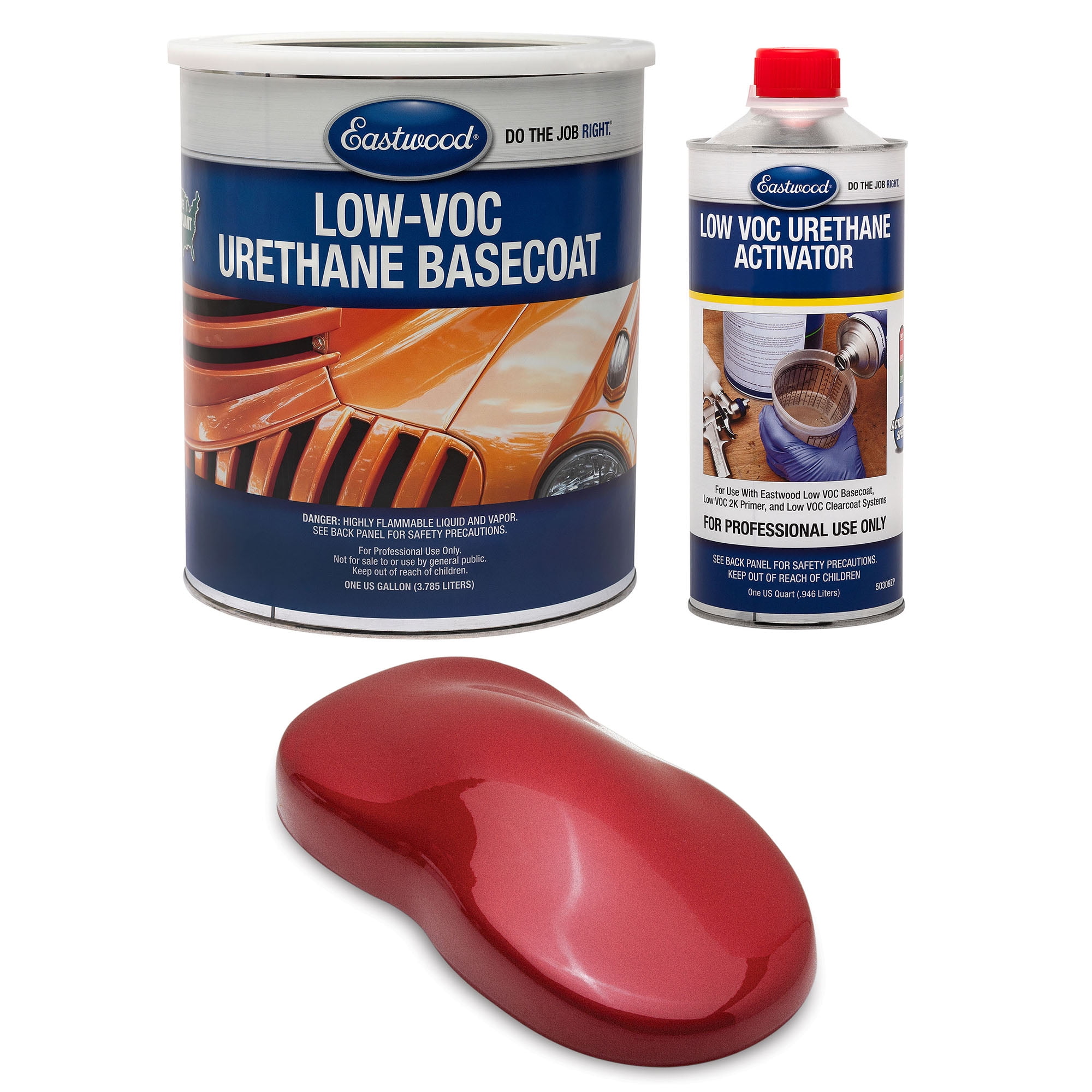 Eastwood 4:1 Molten Red Metallic 2K Basecoat and Activator Automotive ...