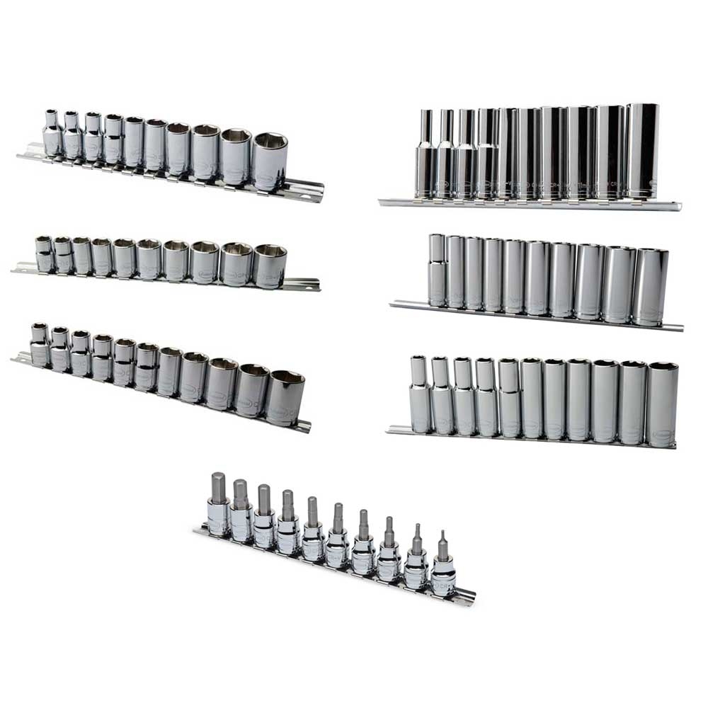 Eastwood 72 Piece Metric Socket Set 1/2 1/4 3/8 inch Drive 6 Point ...