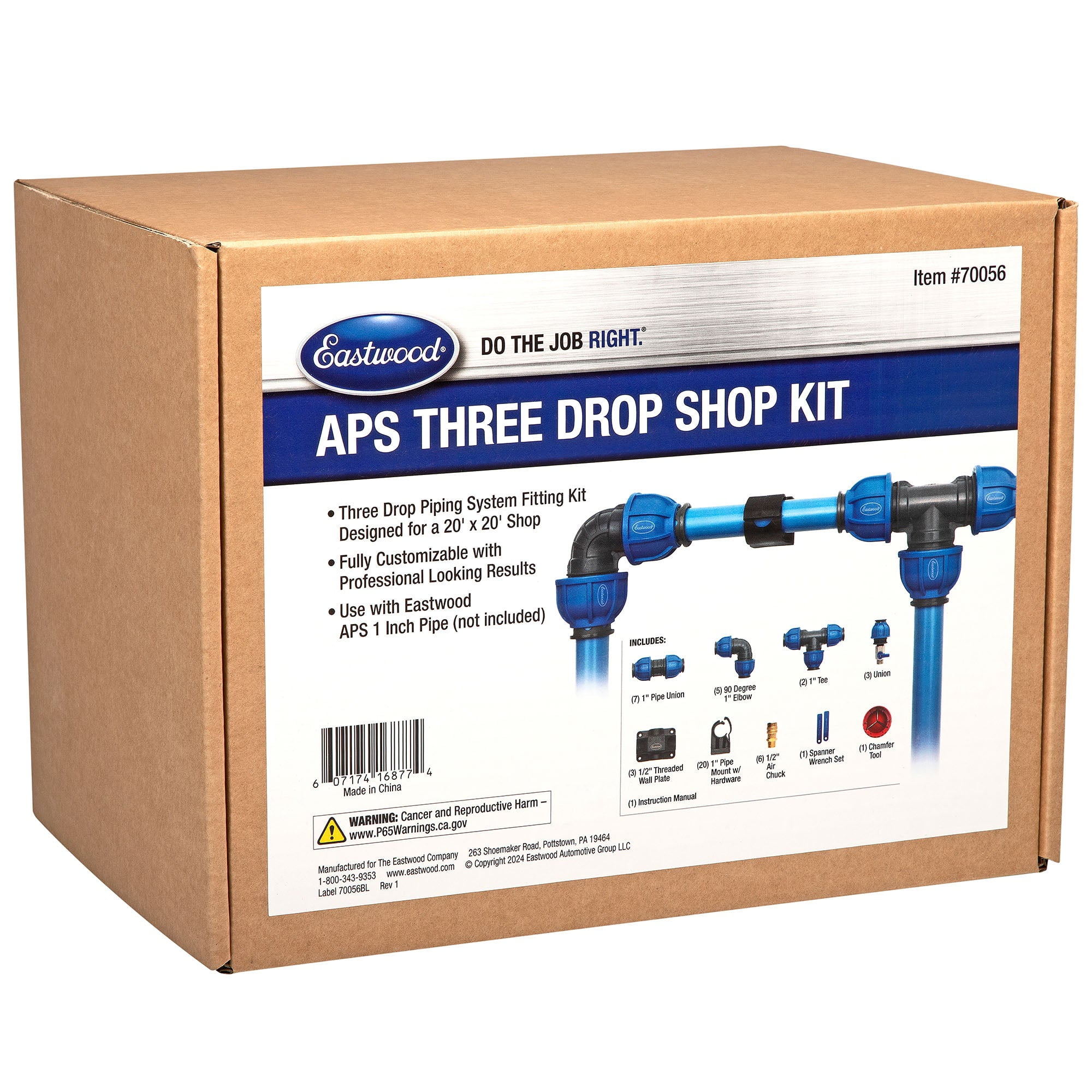 Eastwood APS Compressed Air Piping System Three Drop Shop Line Kit ...